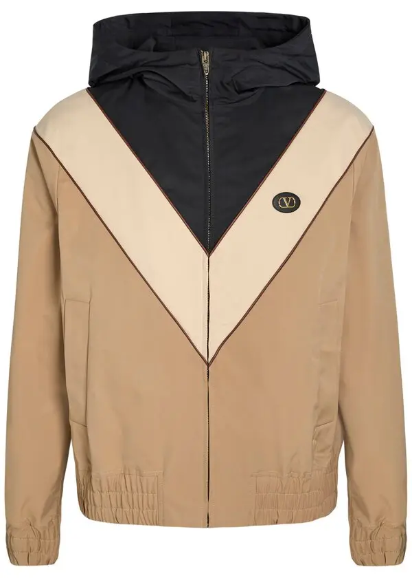 Valentino Garavani Vlogo Panelled Hooded Stretch-shell Jacket - Multicoloured 1