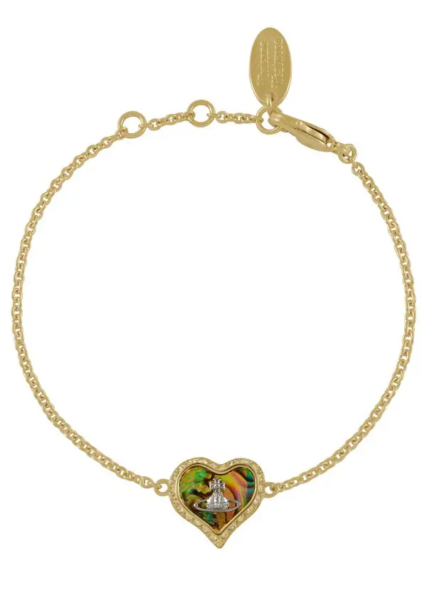 VIVIENNE WESTWOOD Petra Heart Gold-plated Bracelet - Green