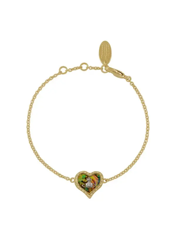VIVIENNE WESTWOOD Petra Heart Crystal-embellished Bracelet - Green