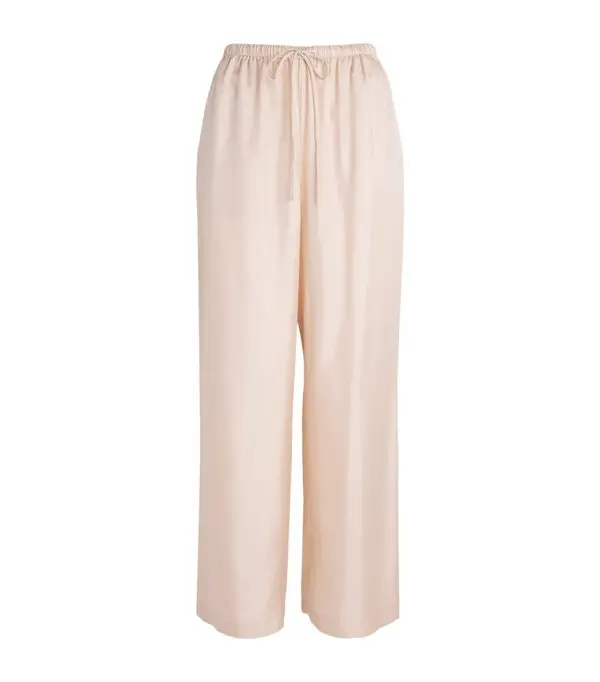RÓHE Silk Relaxed Straight Trousers - Rose Gold