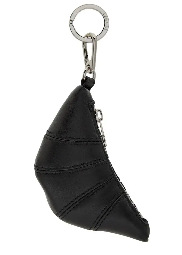 LEMAIRE Croissant Mini Leather Bag Charm - Black