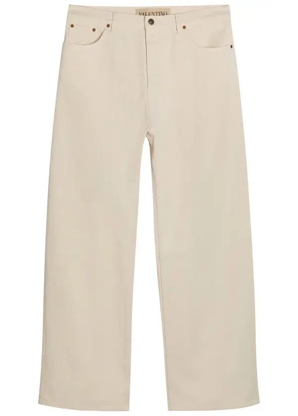 Valentino Garavani Wide-leg Denim Jeans - White