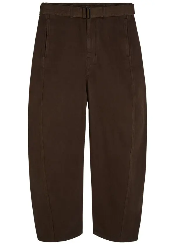 LEMAIRE Twisted Belted Denim Trousers - Brown