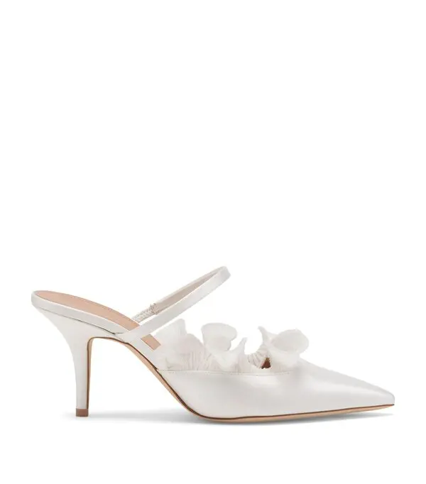 MALONE SOULIERS Satin Cecile Heeled Mules 70 - White