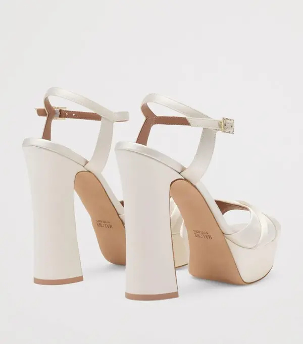 MALONE SOULIERS Satin Keaton Platform Sandals 125 - Ivory