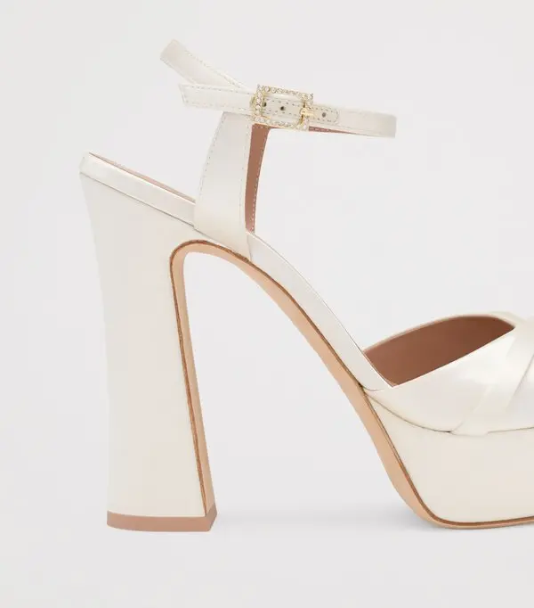 MALONE SOULIERS Satin Keaton Platform Sandals 125 - Ivory