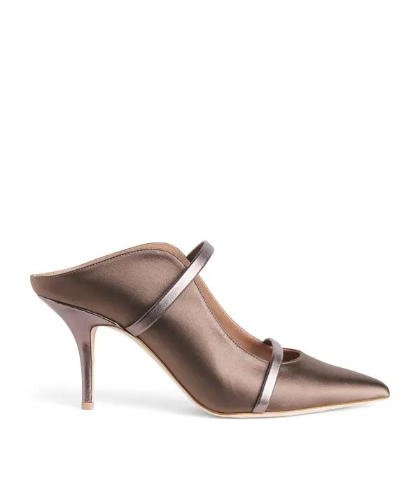 MALONE SOULIERS Satin Maureen Mules 70 - Nude