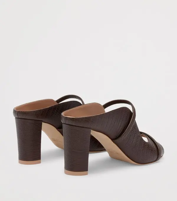 MALONE SOULIERS Leather Crocodile-effect Norah Mules - Brown