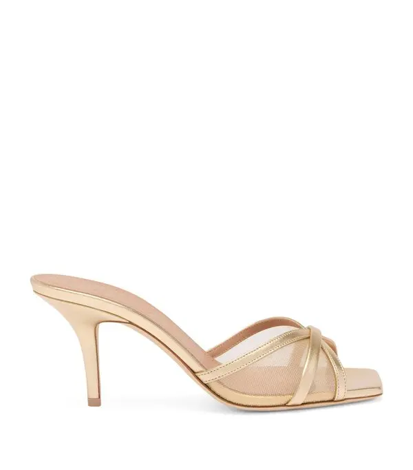 MALONE SOULIERS Mesh-leather Perla Mules 70 - Beige