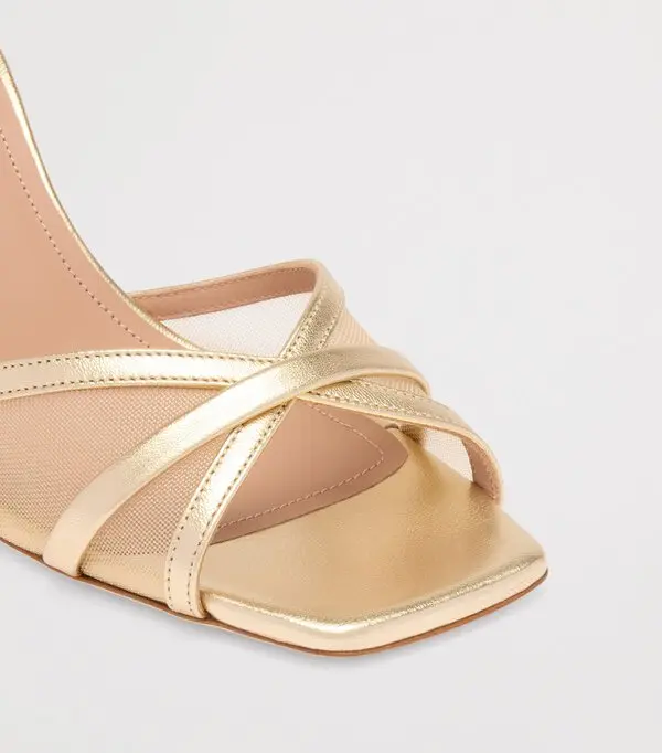 MALONE SOULIERS Mesh And Leather Perla Mules - Beige
