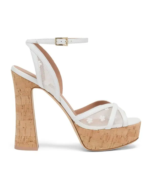 MALONE SOULIERS Mesh Sylvie Platform Sandals 125 - White