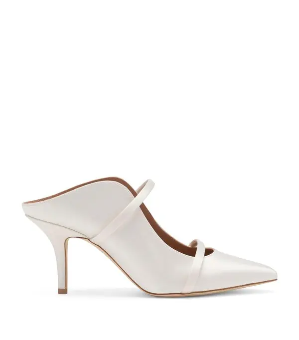 MALONE SOULIERS Satin Maureen Mules 70 - Ivory