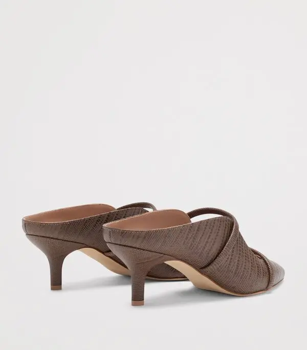 MALONE SOULIERS Croc-embossed Leather Maureen Mules - Nude
