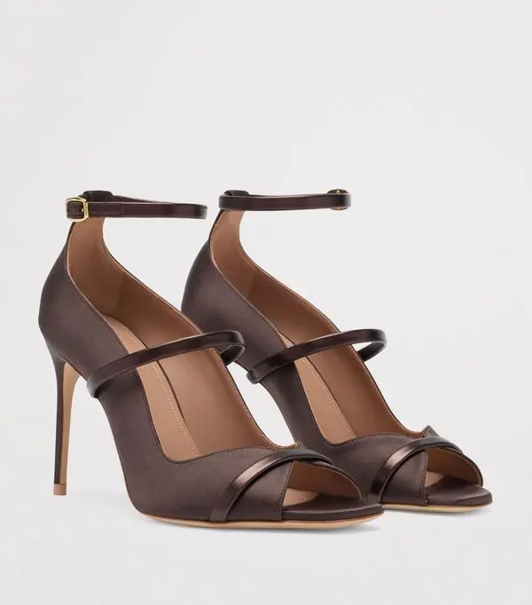 MALONE SOULIERS Satin Cynthia Heeled Sandals 90