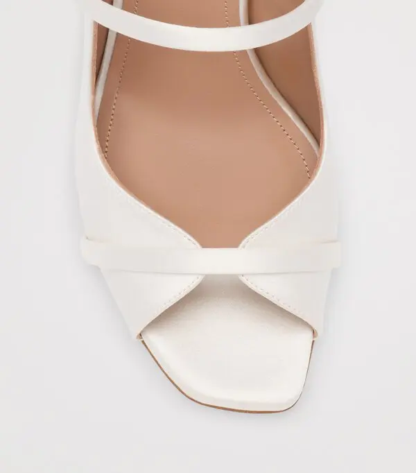 MALONE SOULIERS Satin Noah Heeled Sandals - Ivory