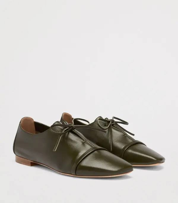 MALONE SOULIERS Nappa Leather Jean Flats - Green