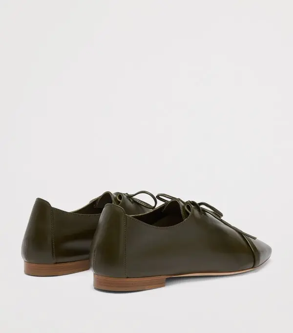 MALONE SOULIERS Nappa Leather Jean Flats - Green
