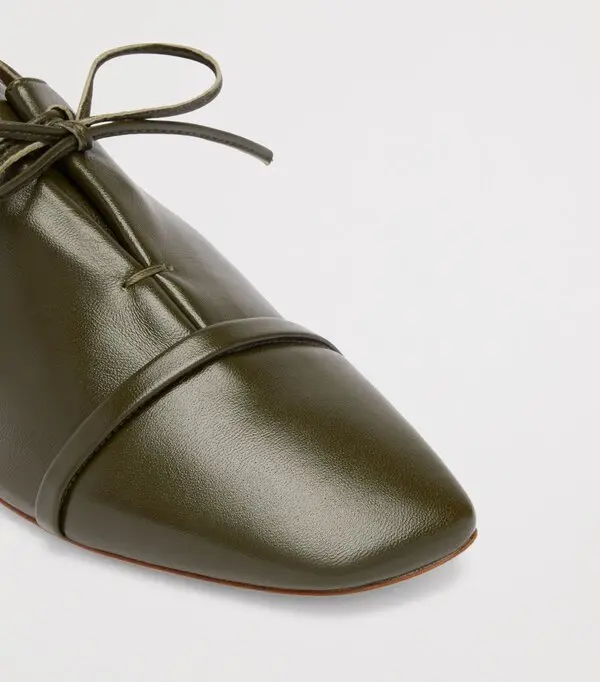 MALONE SOULIERS Nappa Leather Jean Flats - Green