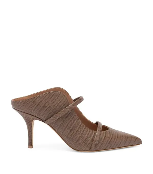 MALONE SOULIERS Croc-embossed Maureen Mules 70 - Nude