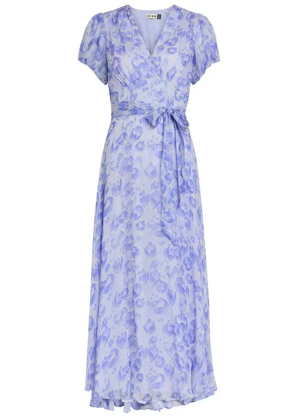 Rixo Corrine Floral-print Chiffon Maxi Dress - Light Blue