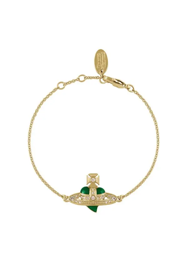 VIVIENNE WESTWOOD Diamante Heart Bracelet - Green