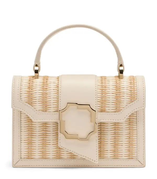 MALONE SOULIERS Mini Raffia Audrey Top-handle Bag - Beige