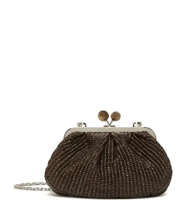 Max Mara Small Woven Pasticcino Clutch Bag - Brown