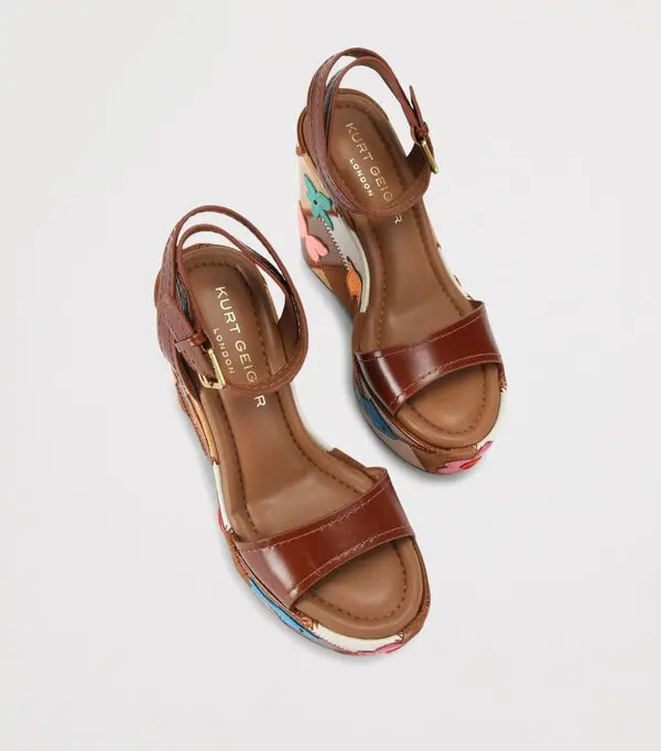 Kurt Geiger Leather Patchwork Platform Sandals 130