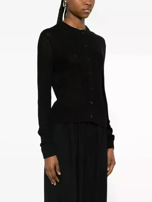 Eric Bompard Ribbed Button-fastening Cardigan