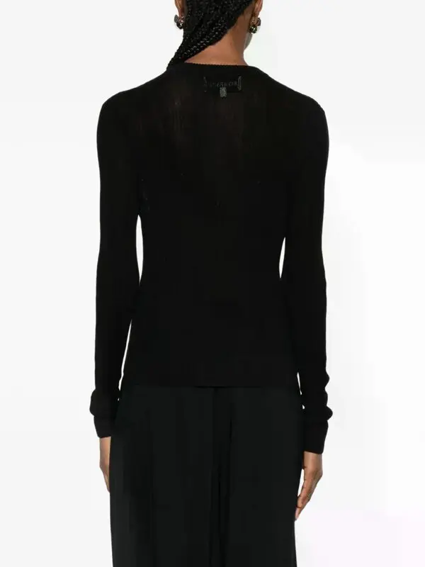 Eric Bompard Ribbed Button-fastening Cardigan
