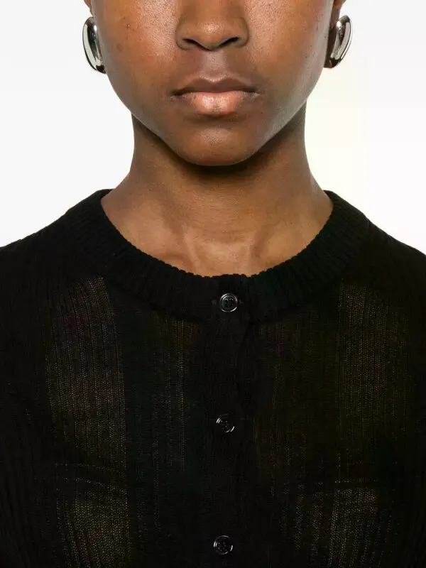 Eric Bompard Ribbed Button-fastening Cardigan