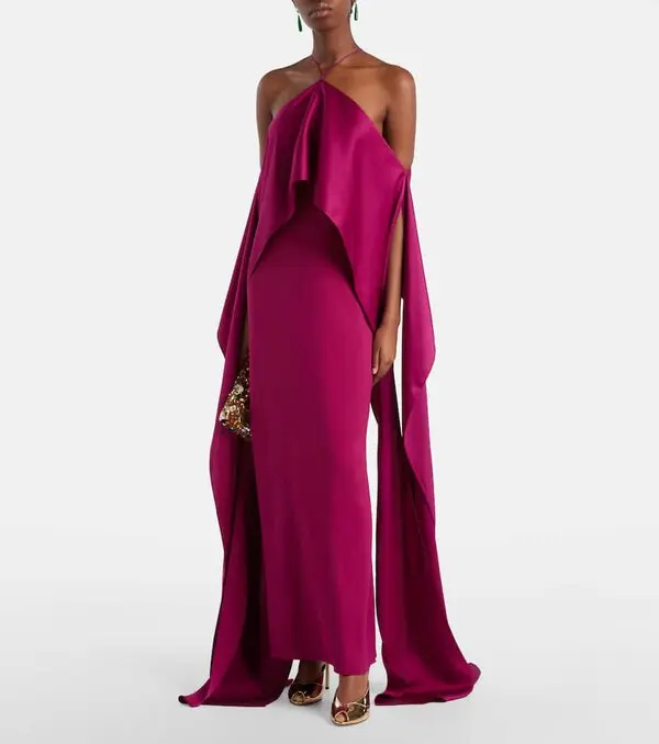 TALLER MARMO Draped Satin Gown