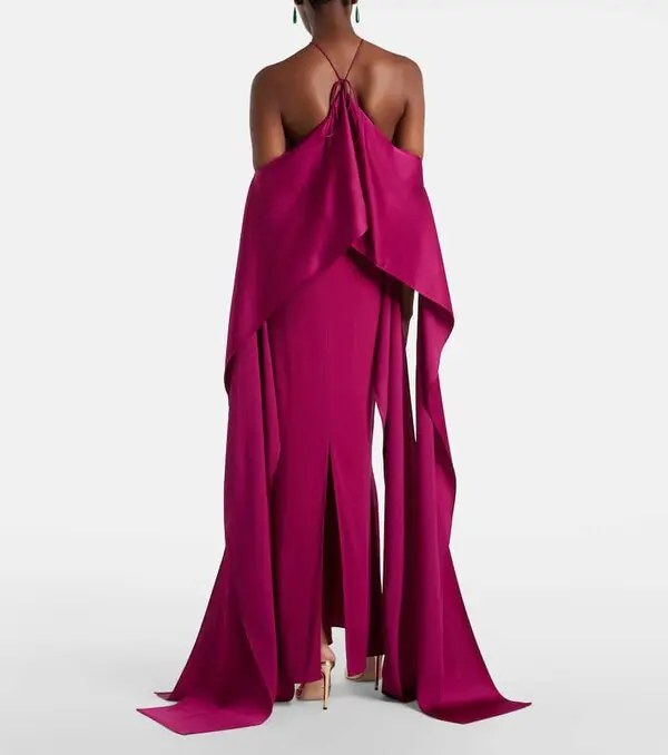 TALLER MARMO Draped Satin Gown
