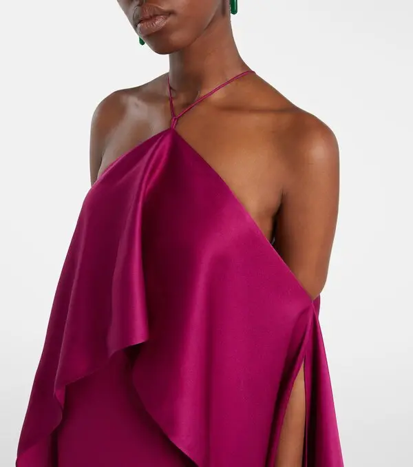 TALLER MARMO Draped Satin Gown