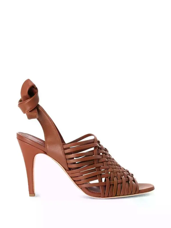 Loro Piana Kristin Woven Ankle-tie Sandals