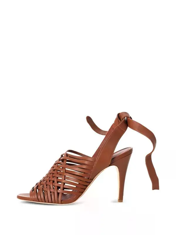 Loro Piana Kristin Woven Ankle-tie Sandals