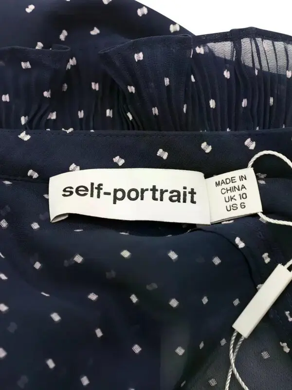 SELF-PORTRAIT Plumetis Frilled One-shoulder Top