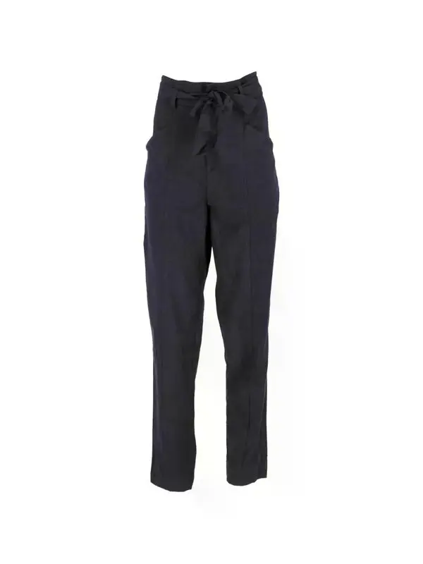 MARANT ETOILE Tie-waist Wool Trousers - Blue
