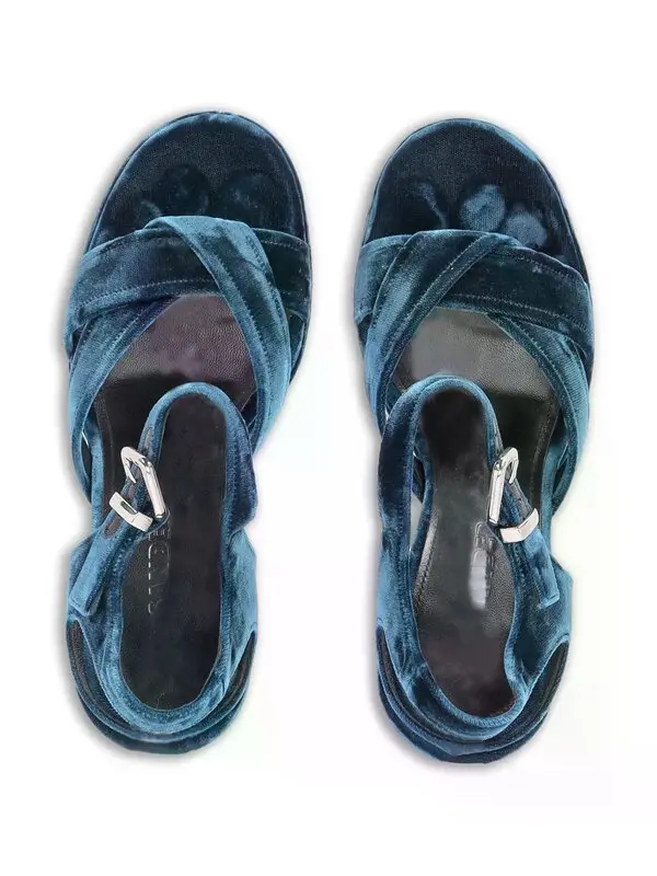 JIL SANDER Velvet Platform Sandals