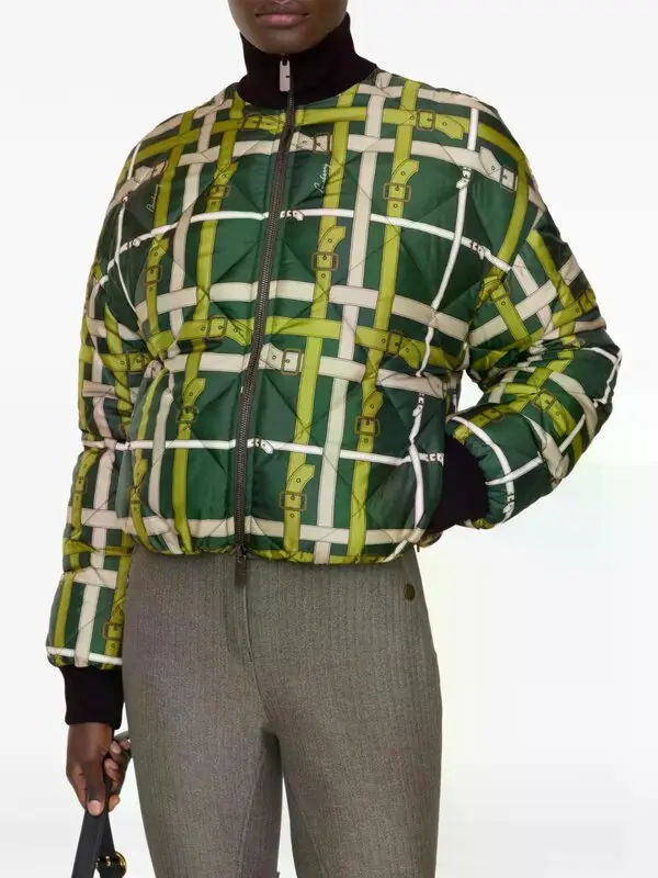 Burberry Cropped Reversible Check Nylon Jacket