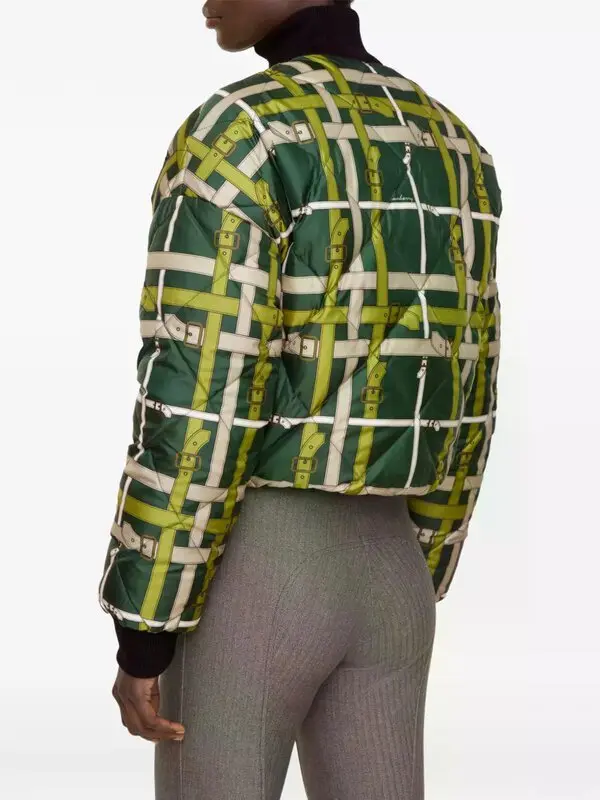 Burberry Cropped Reversible Check Nylon Jacket