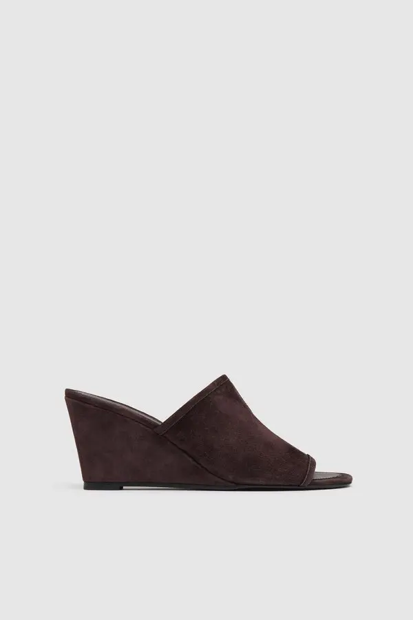 ST AGNI Suede Bandeau Wedge - Coffee