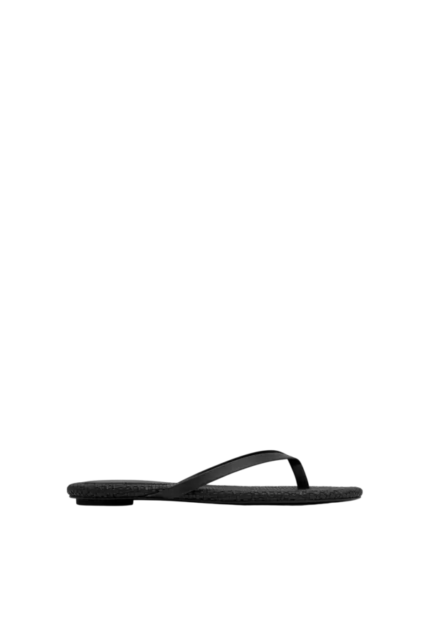 ST. AGNI Woven Flip Flops - Black