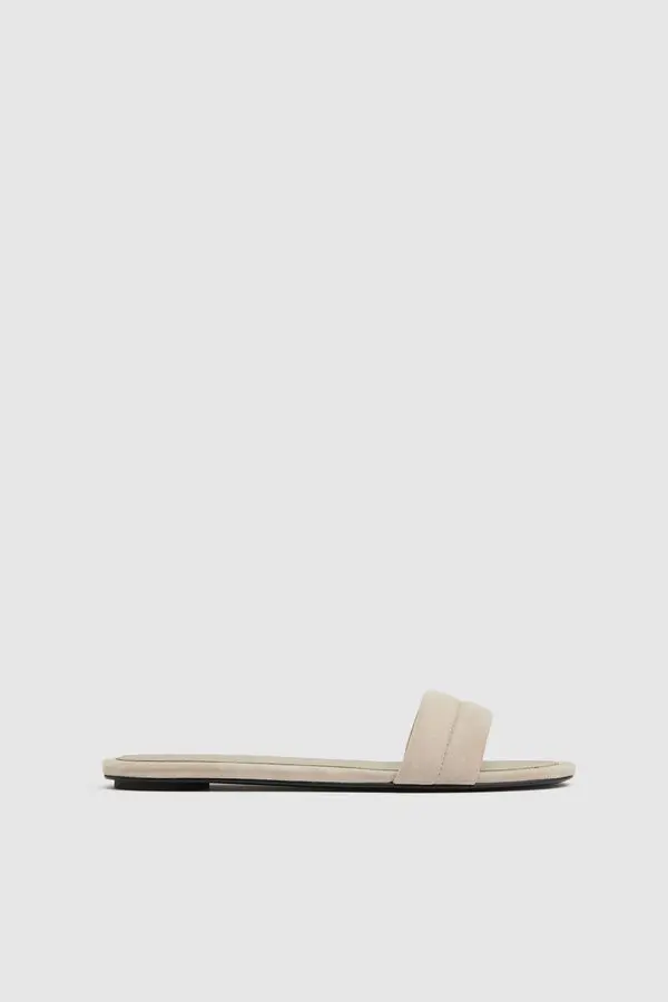ST. AGNI Suede Stitch Detail Slide
