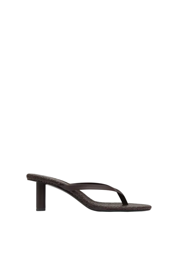 ST. AGNI Woven Thong Heel - Coffee