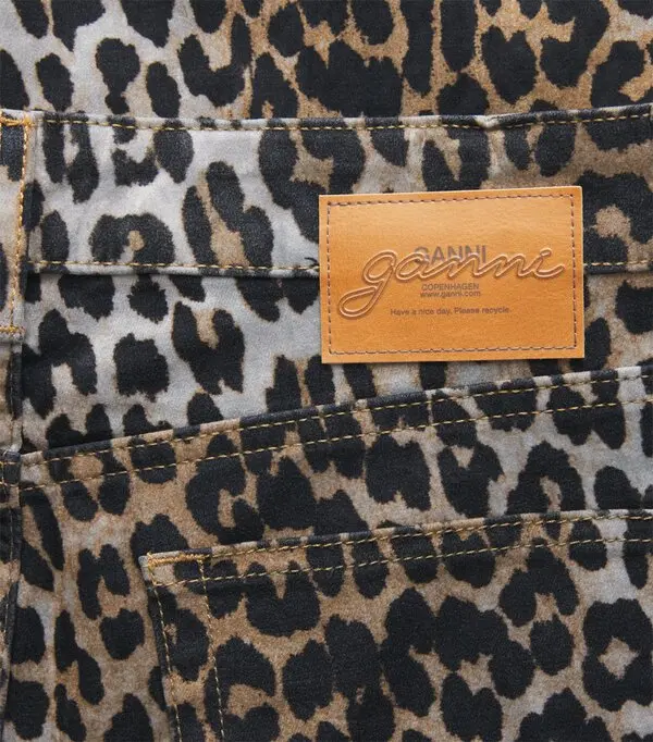 GANNI Leopard Print Wide-leg Jeans