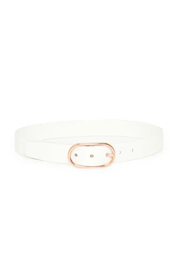Gabriela Hearst Link Buckle Leather Belt - Ivory