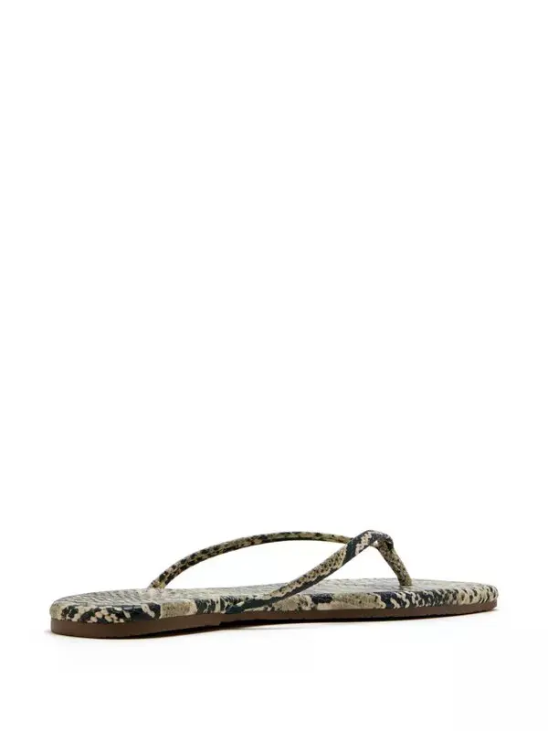 Tkees Lily Snakeskin Square-toe Sandals - Neutrals