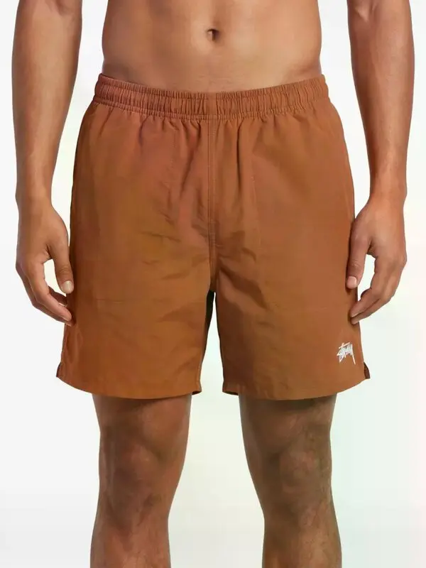 StÜssy Water Logo-print Shorts - Brown