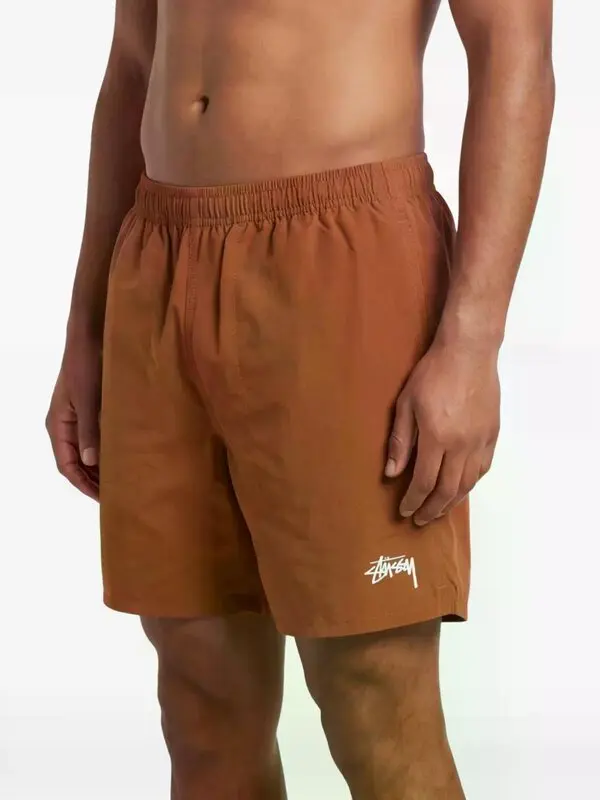 StÜssy Water Logo-print Shorts - Brown